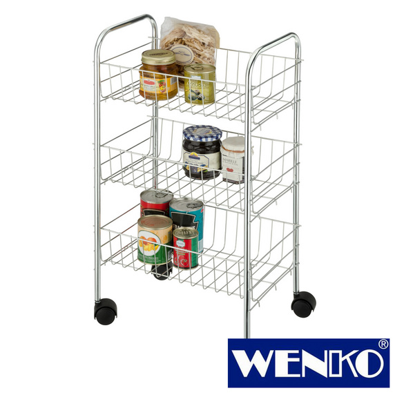 WENKO Rollwagen "Florenz" mit 3 Ablagen Chrom 62049000 | 3PAGEN